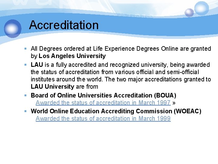 LOGO Online American University Accredited Degrees BA MBA