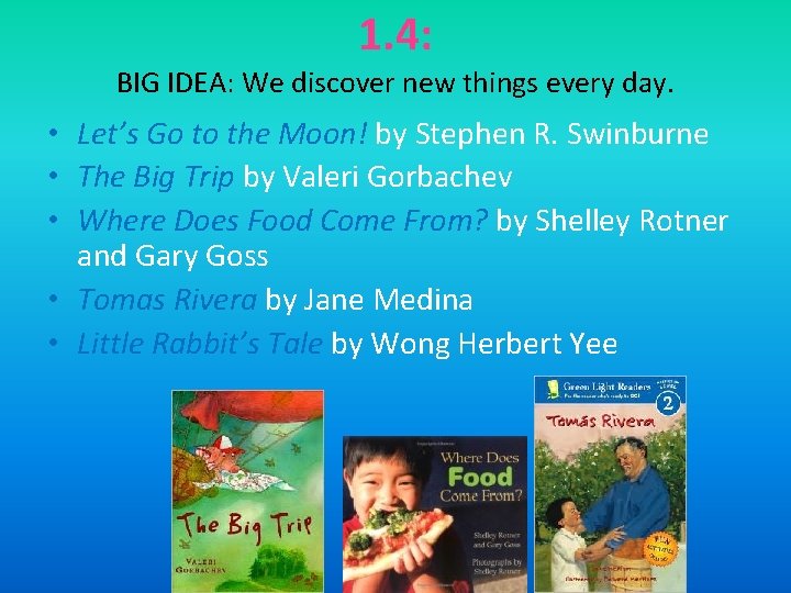 st 1 Grade Journeys 1 1 BIG IDEA
