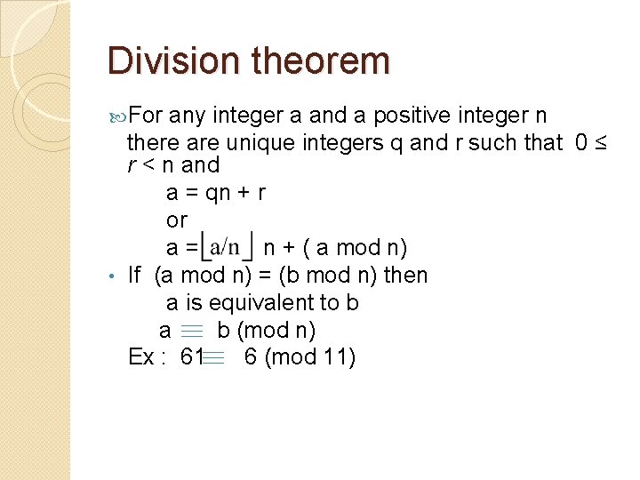 Number Theory Presented by Shrividya Shivkumar and George