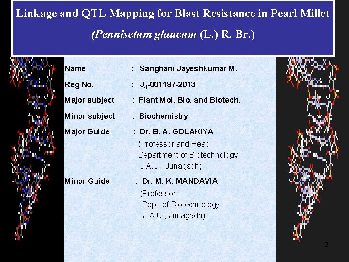 1 Linkage and QTL Mapping for Blast Resistance