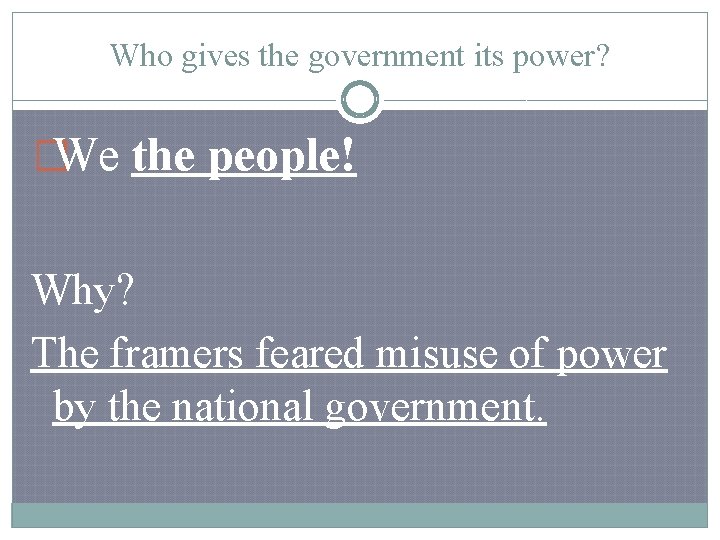 The U S Constitution THE PREAMBLE What is