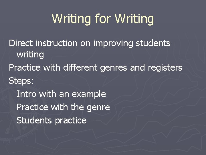 Teaching Writing Quick Write a story about the