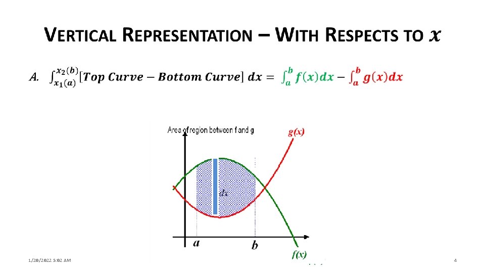 AREA BETWEEN TWO CURVES Section 7 1 Calculus