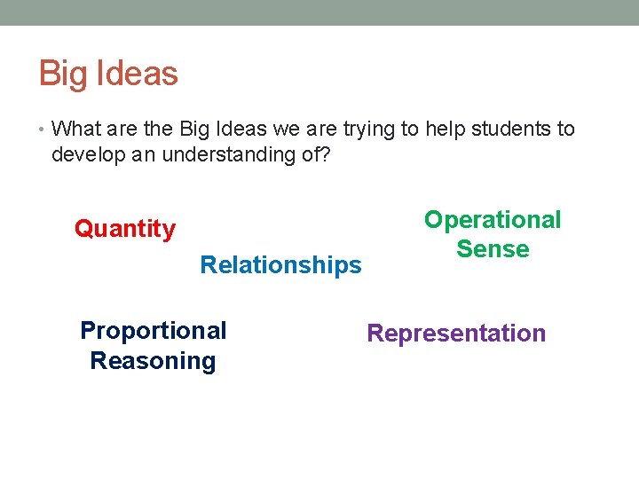 TEACHING MATH TO JUNIOR DIVISION Big Ideas Fractions