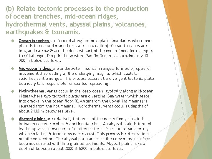 AICE Marine Science Objective 6 The Ocean Floor
