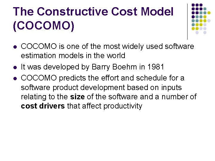Cocomo Model Basic The Constructive Cost Model Cocomo