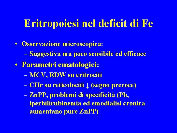 METABOLISMO DEL FERRO G C Guidi Anemia Classificazione