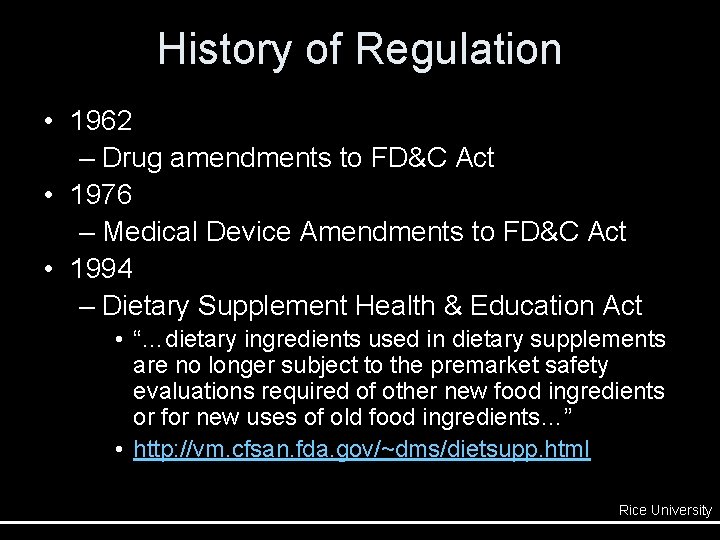 BIOE 301 Lecture 22 Role of the Food