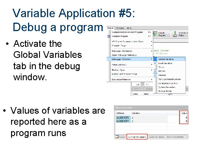 Variables And Functions Robotc Software Computer Integrated Manufacturing 