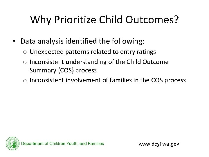 Building Capacity to Use Child Outcomes Data to