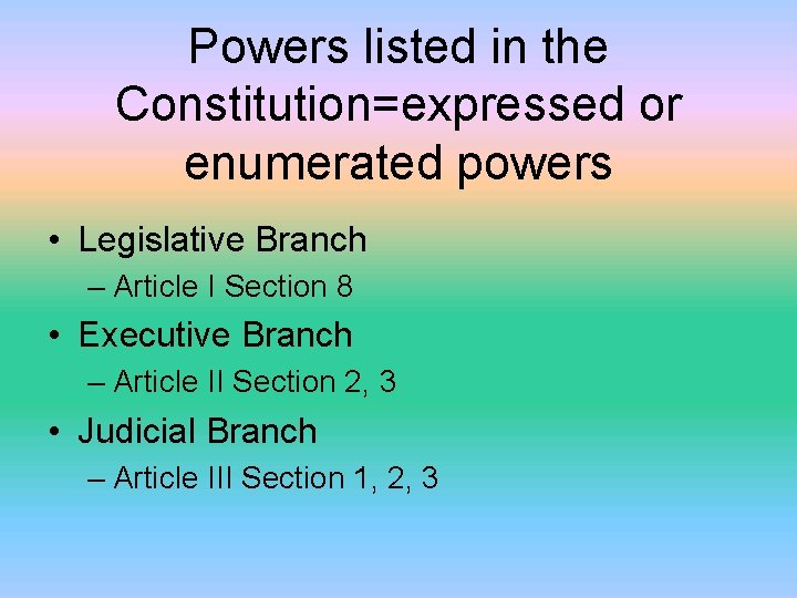 THE THREE BRANCHES OF GOVERNMENT United states government