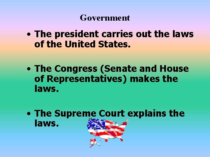 THE THREE BRANCHES OF GOVERNMENT United states government