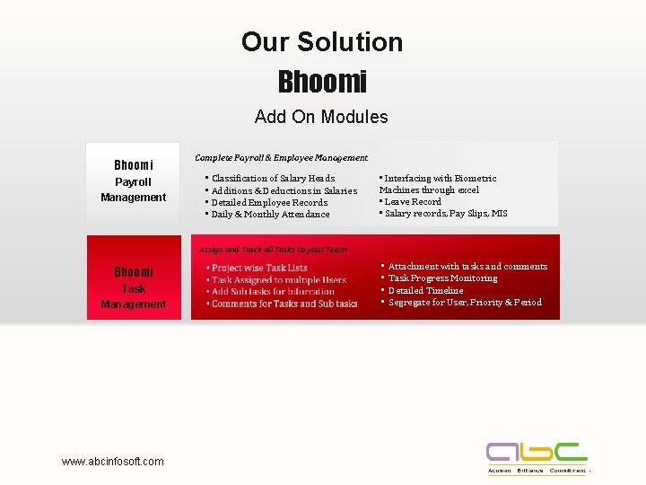 Bhoomi Construction Management ERP ABC Info Soft Pvt