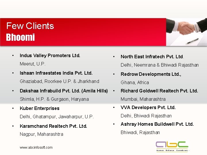 Bhoomi Construction Management ERP ABC Info Soft Pvt