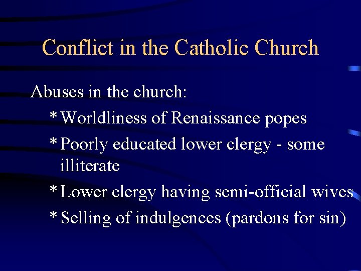 The Reformation Conflict in the Catholic Church Abuses