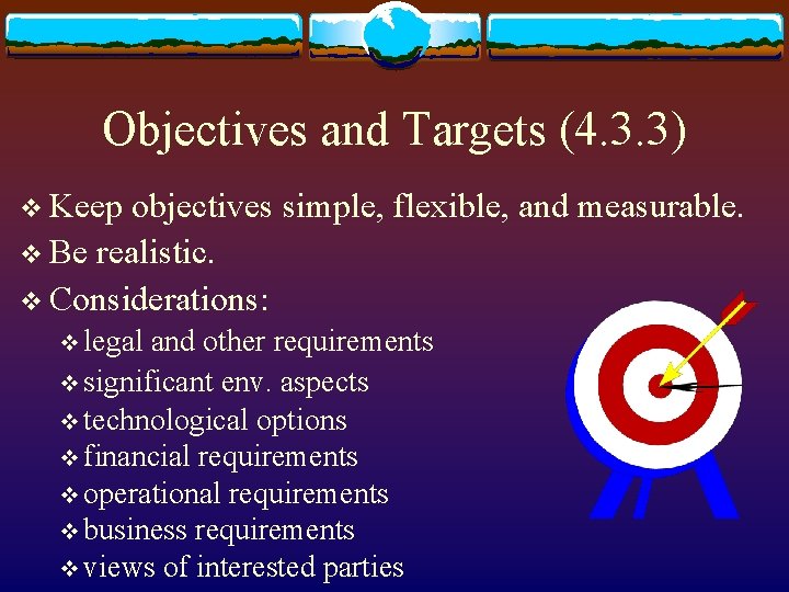 Class 4 Objectives and Targets the EMS Program
