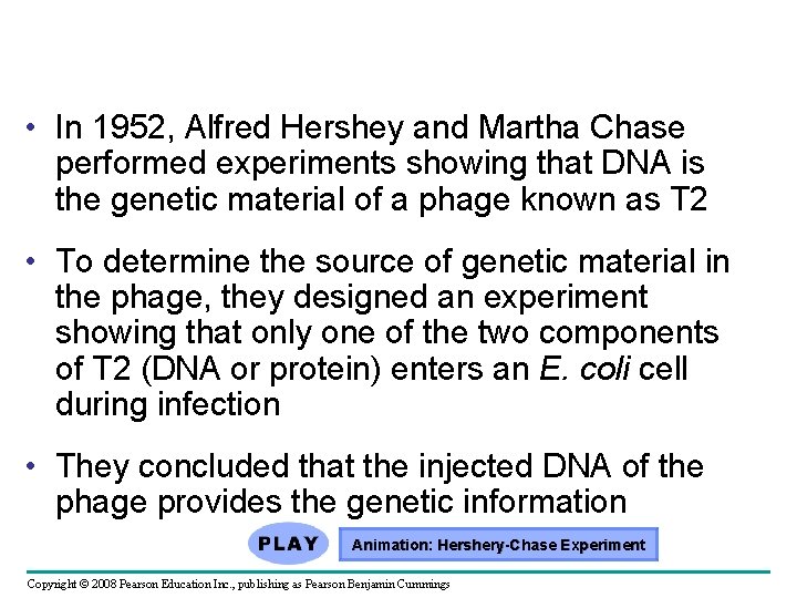 The Molecular Basis of Inheritance Chapter 16 Overview