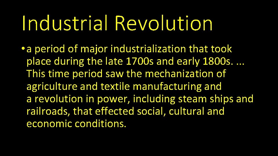 Industrialism Nationalism and Imperialism Vocabulary Mr Condrys Social