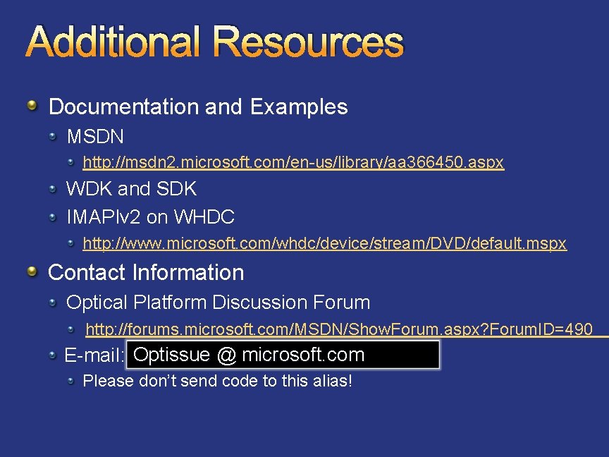 Optical Platform Enabling the vision Microsoft Corporation Agenda