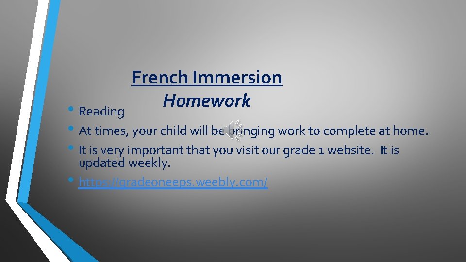 BienvenueWelcome to grade 1 French Immersion French Immersion