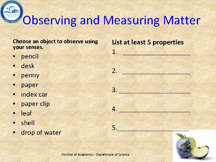 Physical Science Big Idea 8 Properties of Matter