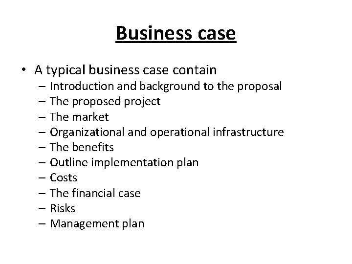 PROJECT EVALUATION Contents Introduction Business case Project portfolio