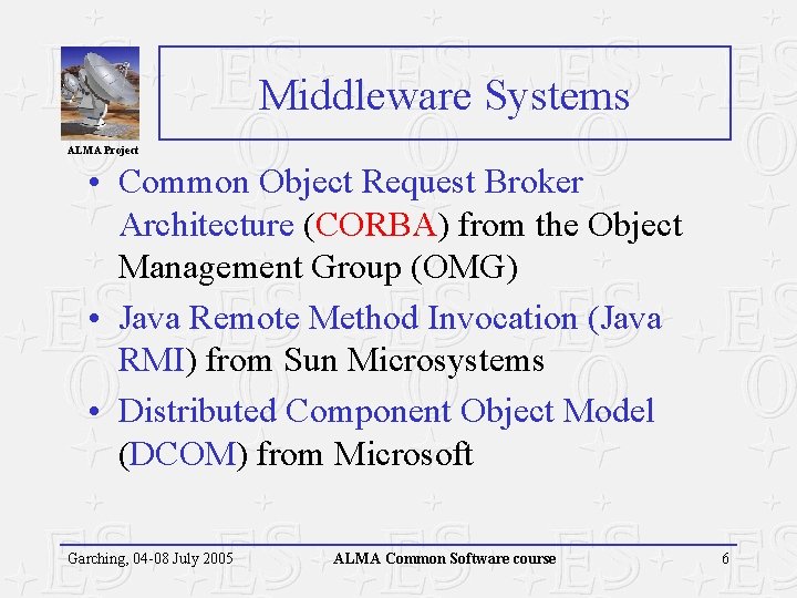 ALMA Common Software TrainingCourse Session 1 b Distributed