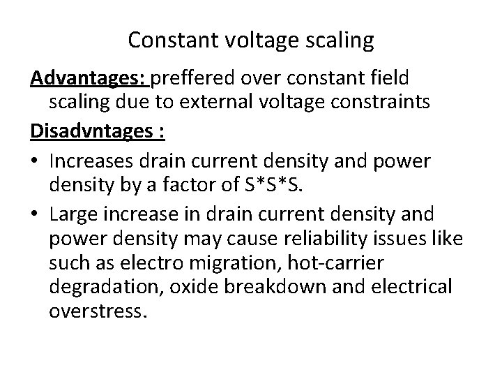 MOSFET SCALING and Small Geometry Effects By Deepa