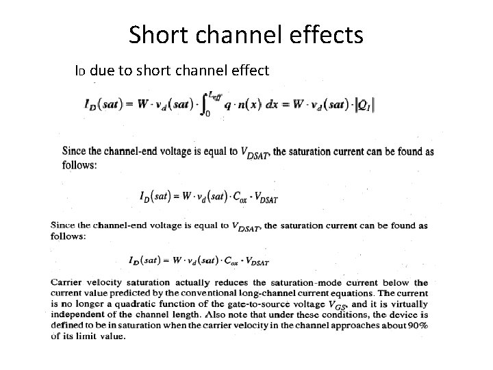 MOSFET SCALING and Small Geometry Effects By Deepa