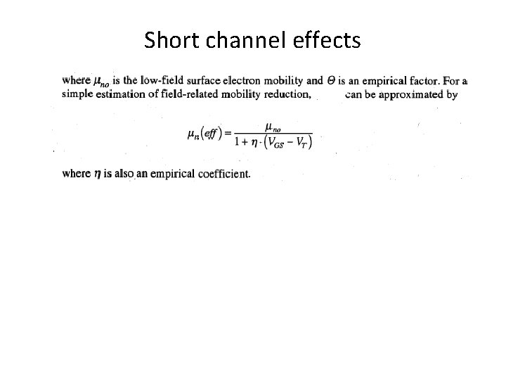 MOSFET SCALING and Small Geometry Effects By Deepa