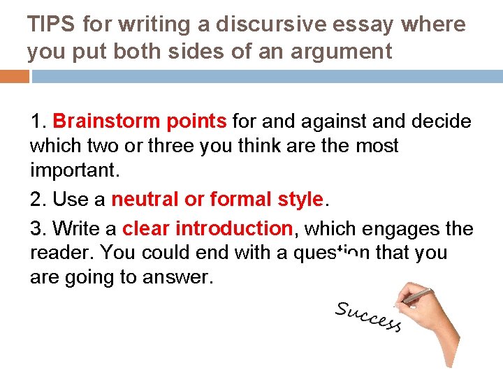 WRITING A BALANCED ARGUEMENT C 1 1 2018
