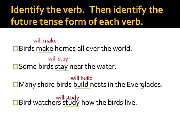 Future Tense Unit 3 Lesson 7 Objectives Students