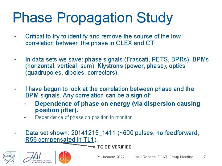 Phase Propagation In Ctf 3 Correlation Between Phase