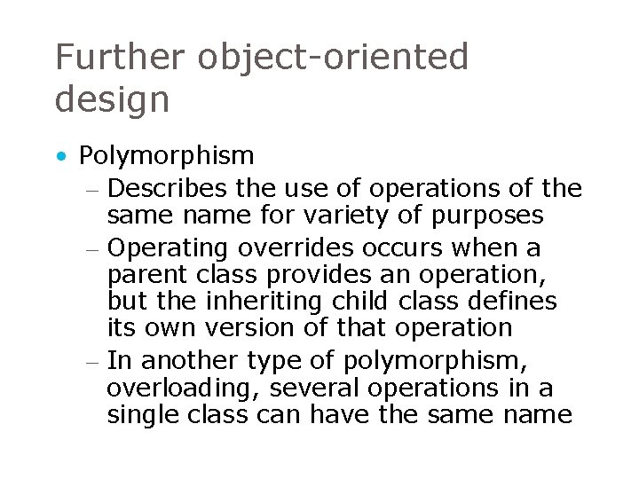 Chapter 12 Objectoriented design for more than one