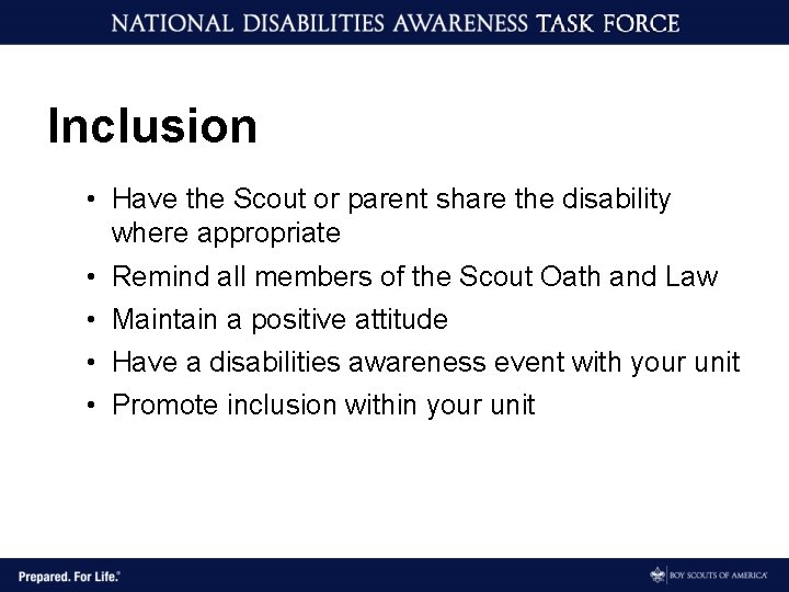 NDA 220 Camping Considerations for Scouts with Disabilities