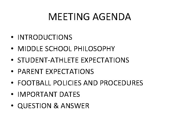 WELCOME TO CURTIS MIDDLE SCHOOL MEET THE FOOTBALL