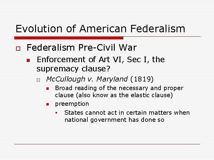 The American Democratic Republic Ch 3 Federalism Introduction
