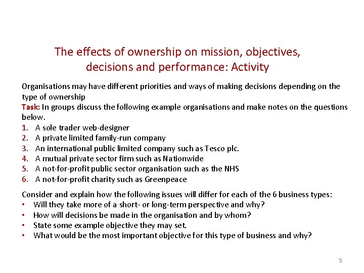 1 2 Understanding different business forms CHANGING BUSINESS