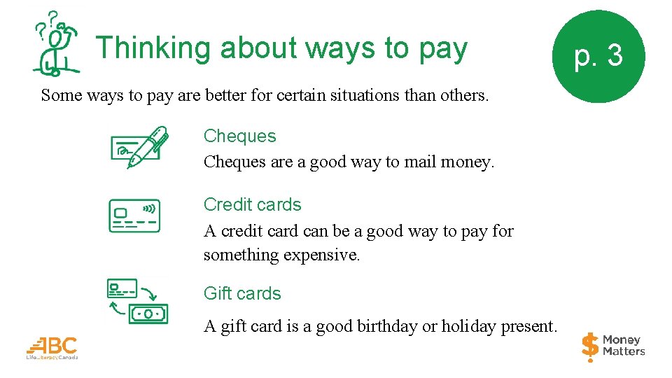 Workbook 2 Ways to pay Welcome to Money