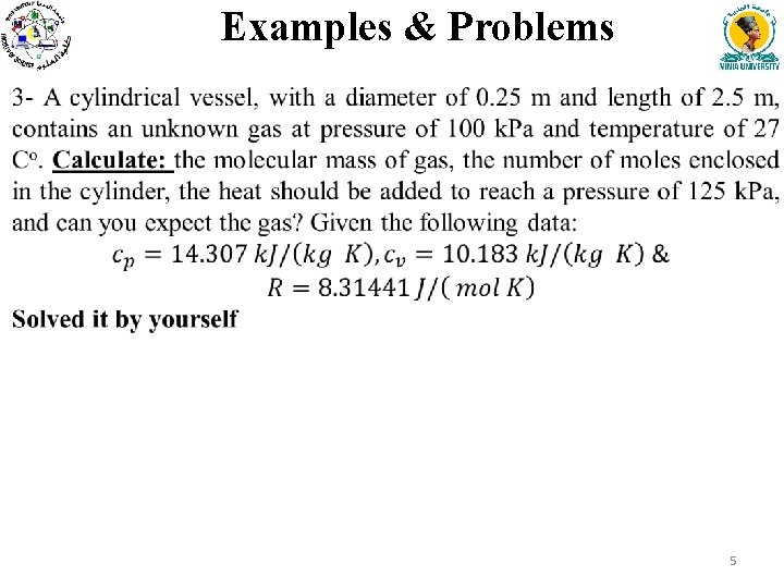 Lecture No Two Examples Problems Work done Internal