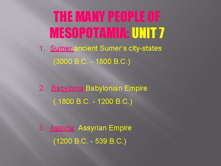 BABYLONIAN ZIGGURAT THE MANY PEOPLE OF MESOPOTAMIA UNIT