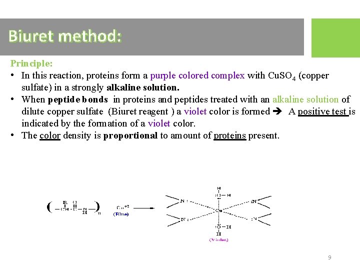 Quantitative Proteins Estimation by Biuret method BCH 302