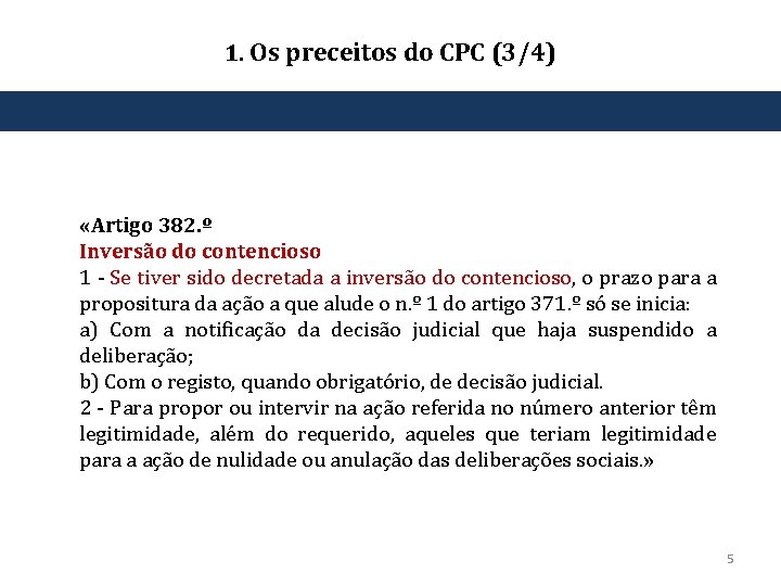 O Procedimento Cautelar de Suspenso de Deliberaes Sociais