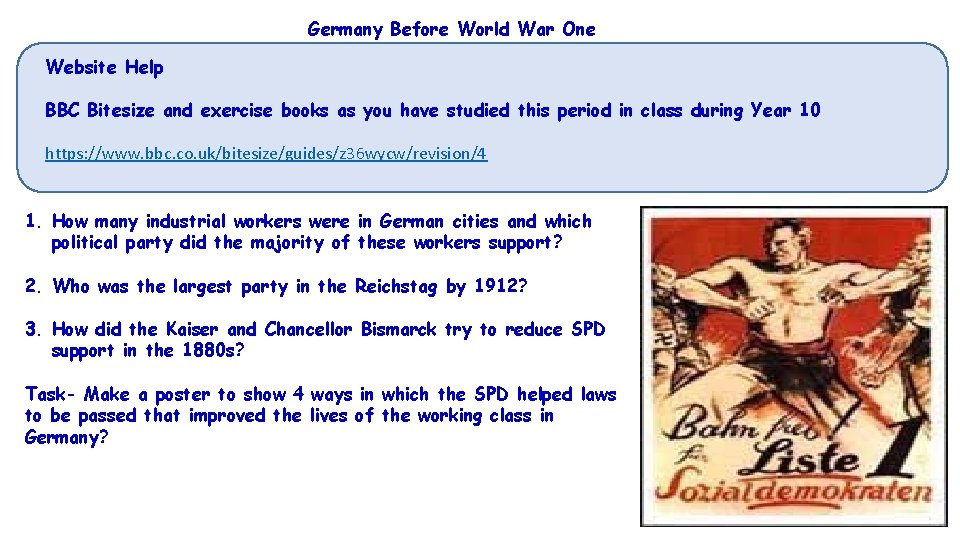 Germany Before World War One Website Help BBC