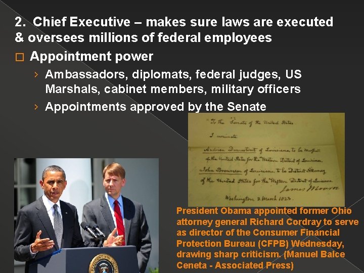 US GOVERNMENT The Executive Branch TEST 4 Help