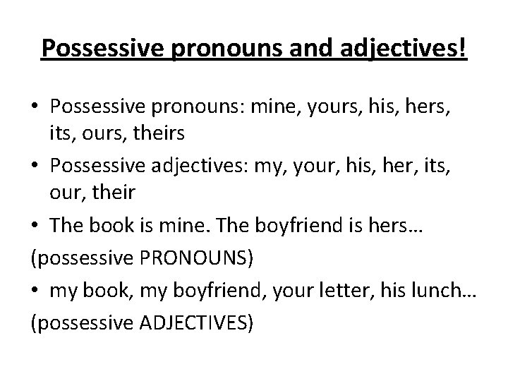 PARTS OF SPEECH B 2 level Review NOUNS