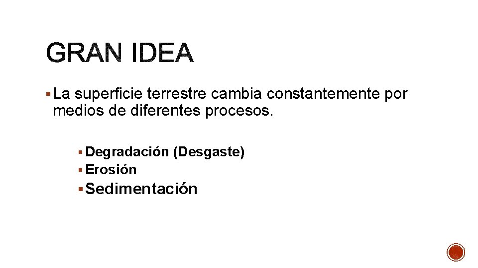 Ciencias La superficie terrestre cambia constantemente por medios