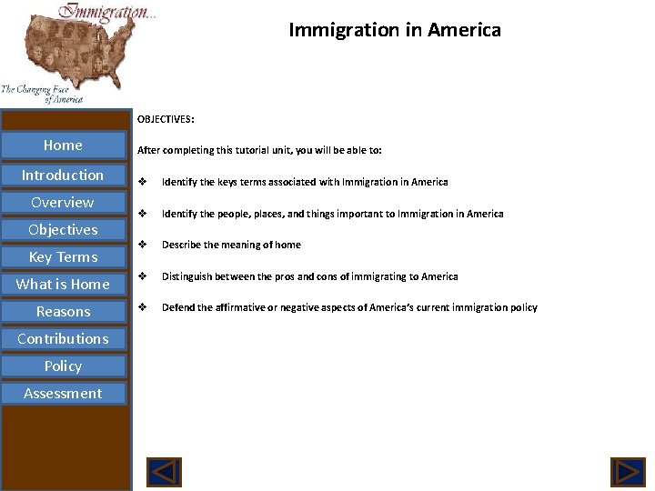 Immigration In America Home Introduction Overview Objectives Key