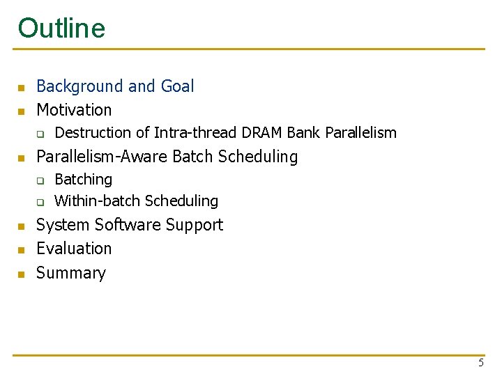 Seminar in Computer Architecture Meeting 3 b PARBS