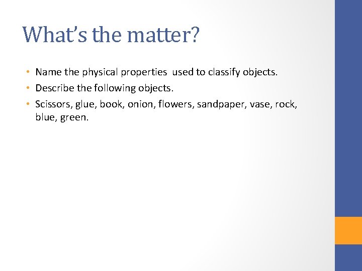 Science guide February Bimonthly Whats the matter Name